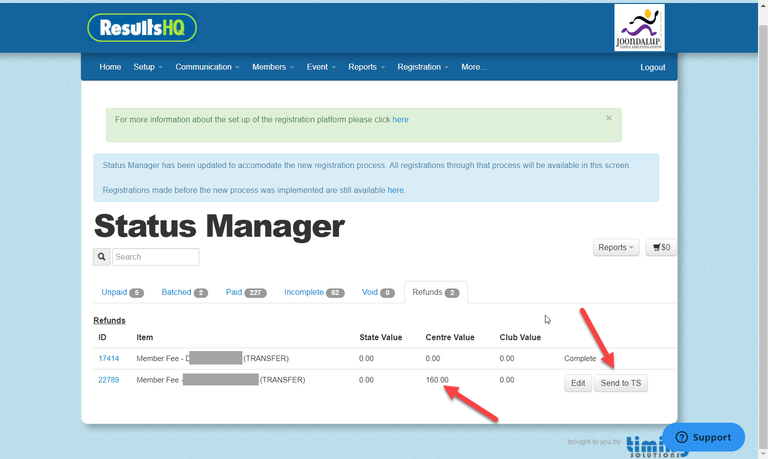 Timing Solutions transfer member process – Timing Solutions Support Forum