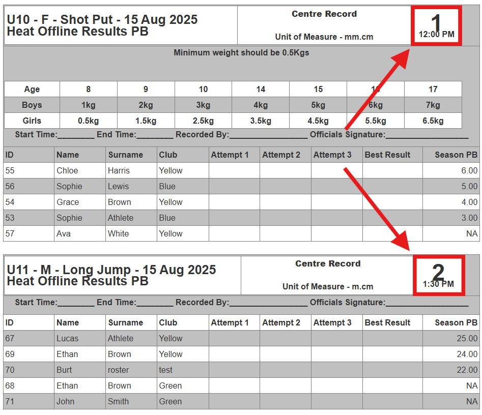 Recording Sheets – Timing Solutions Support Forum